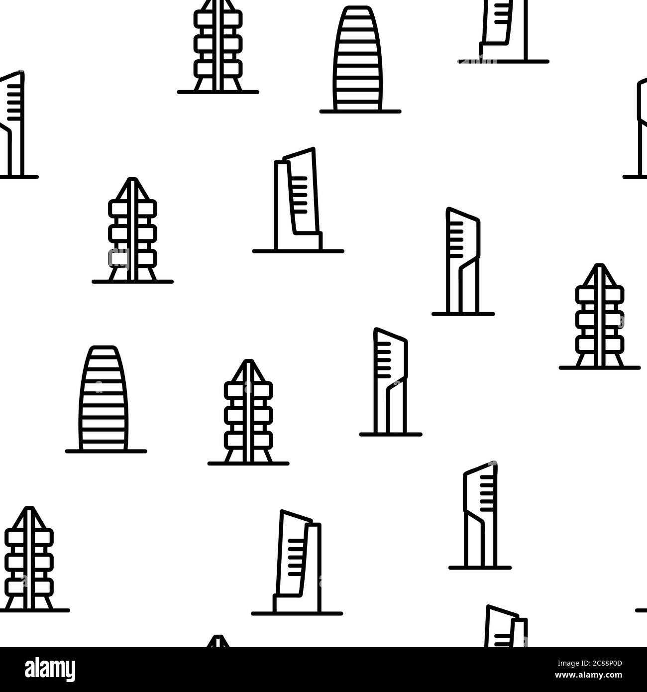 Skyscraper Building Vector Seamless Pattern Stock Vector Image & Art ...