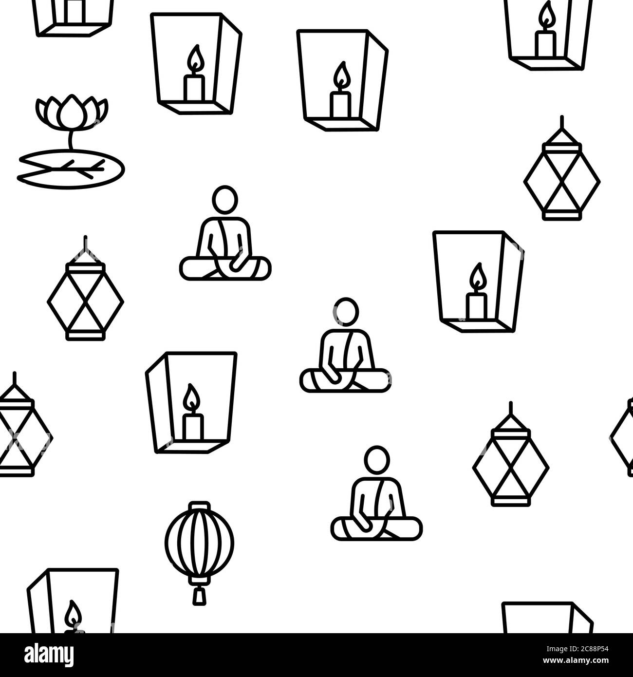 Vesak Day Buddhism Vector Seamless Pattern Stock Vector Image & Art - Alamy