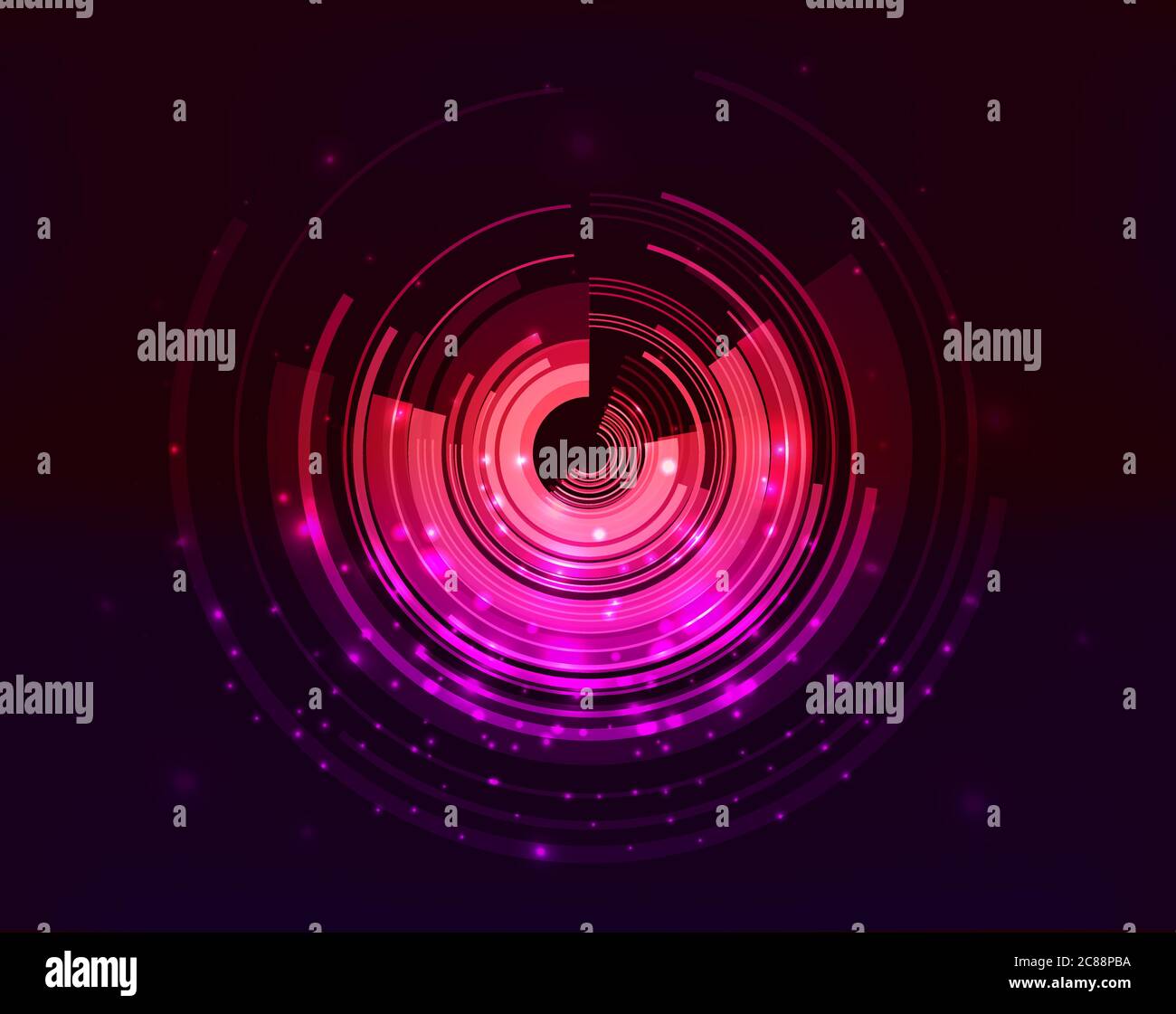 Abstract technical background with circles, sparkles and stripes ...