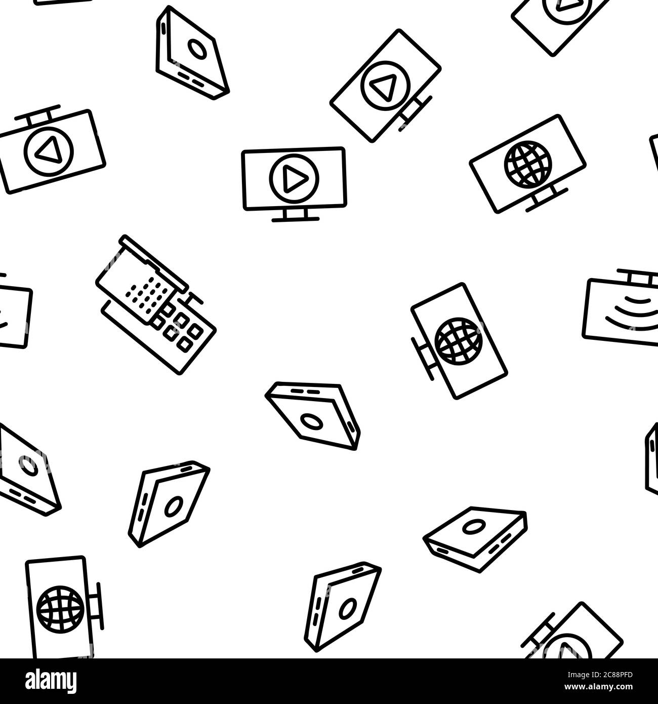 Smart Tv Television Vector Seamless Pattern Stock Vector Image & Art ...