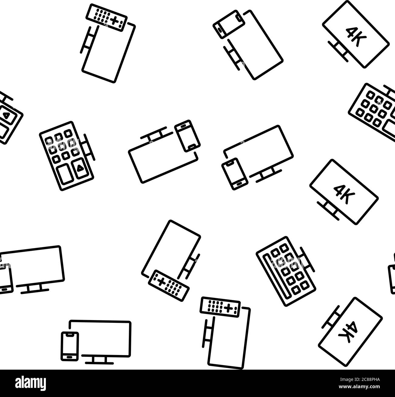 Smart Tv Television Vector Seamless Pattern Stock Vector Image & Art ...