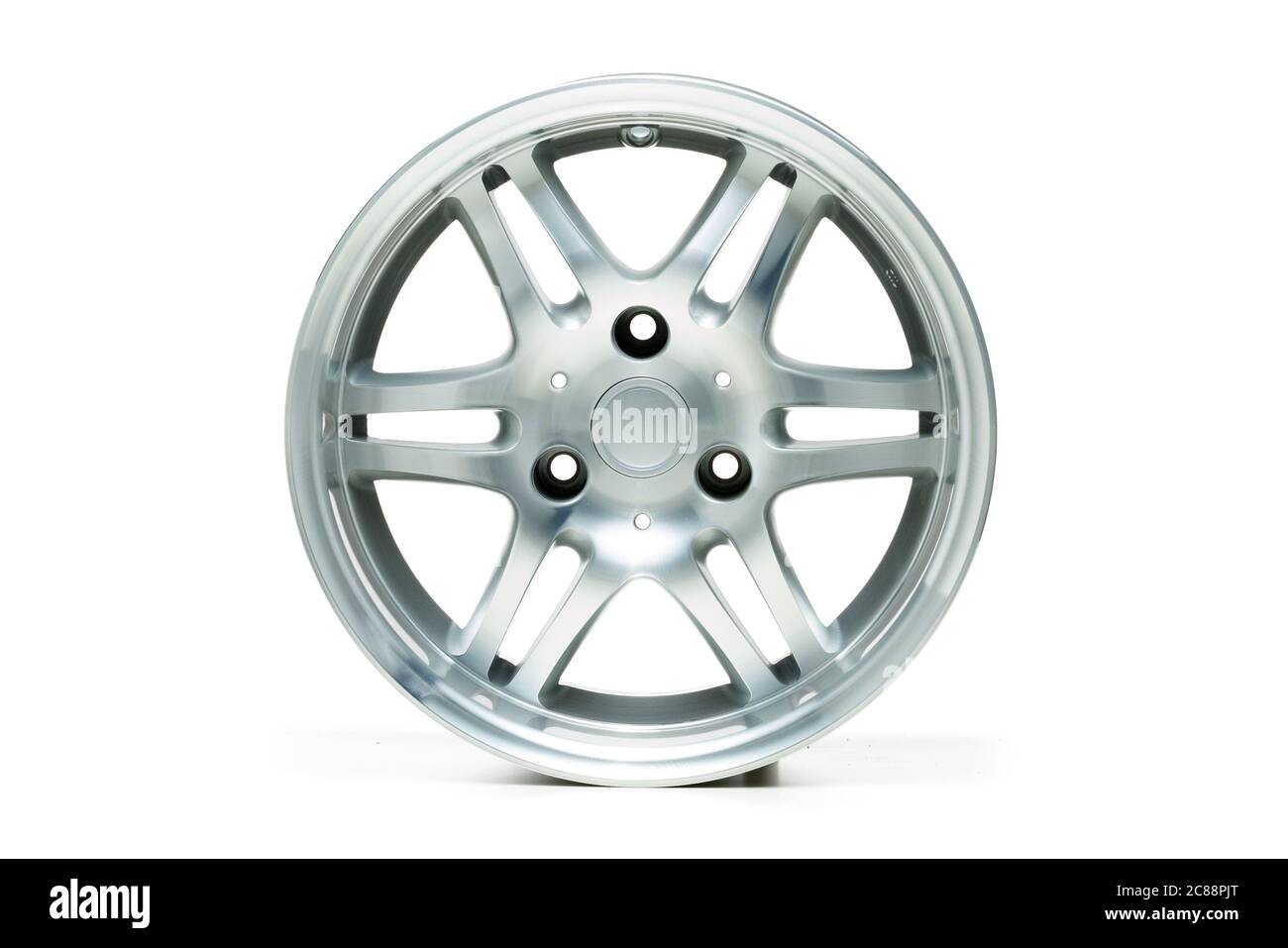 Silver mag wheel isolated on white background Stock Photo - Alamy
