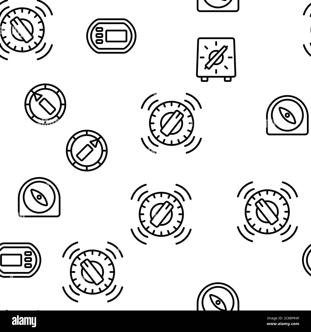 Kitchen Timer Tool Vector Seamless Pattern Stock Vector Image & Art - Alamy