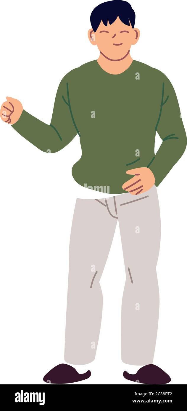 man cartoon with hand up design, Boy male person people human social ...