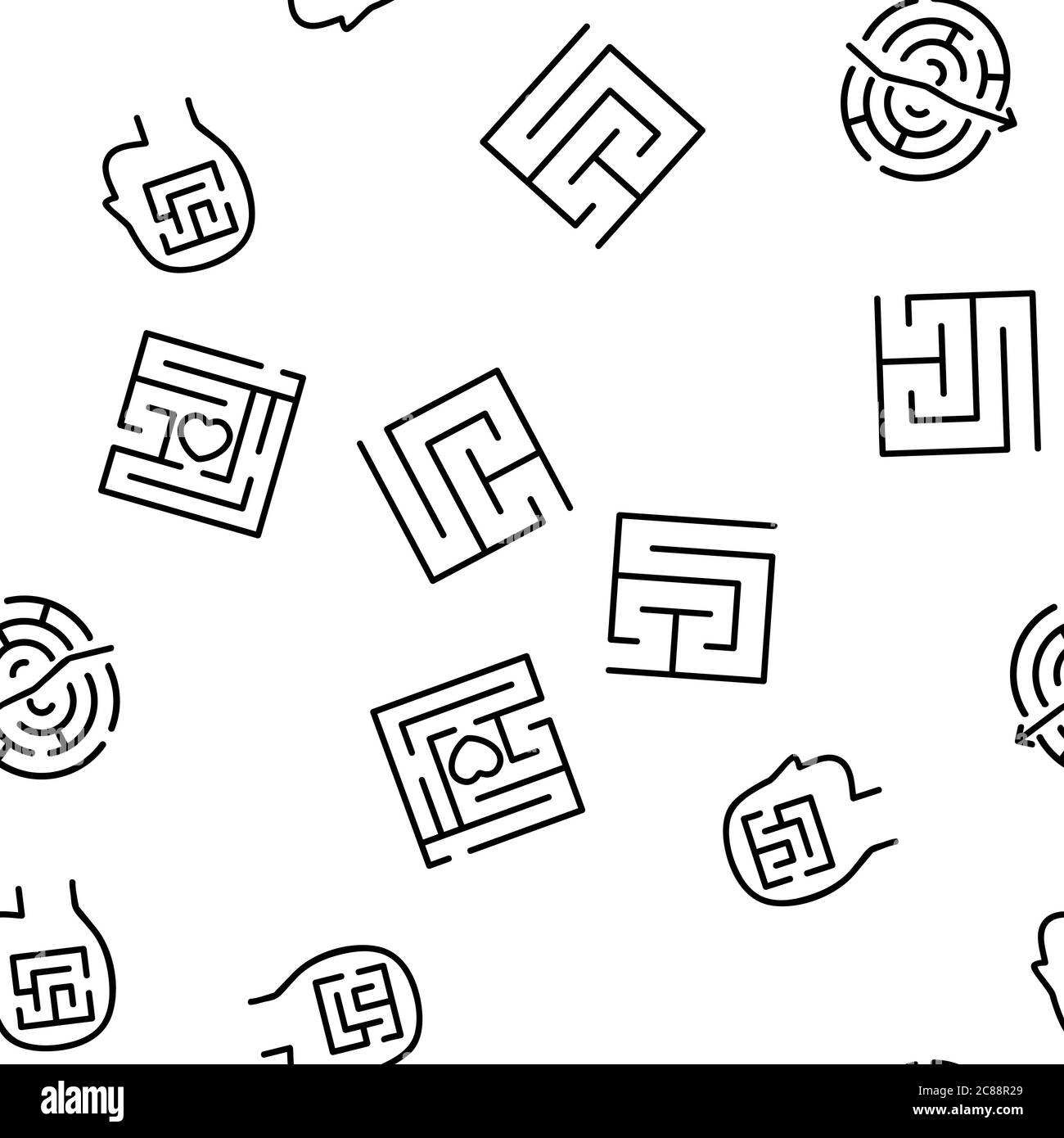 Maze Puzzle Different Vector Seamless Pattern Stock Vector Image & Art ...