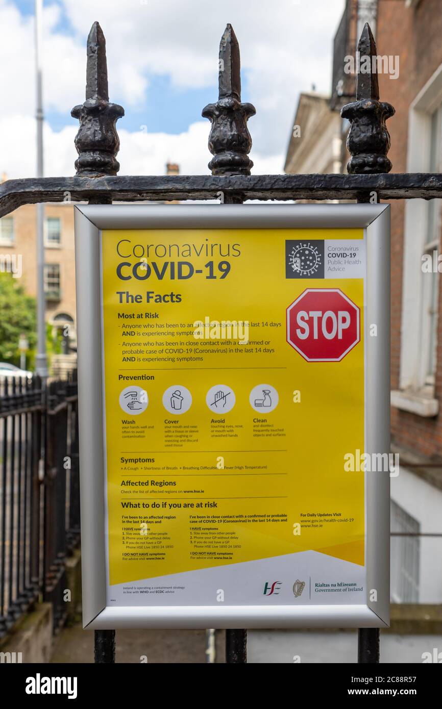 Sign notice poster from Irish Health Service Executive (HSE) re ...