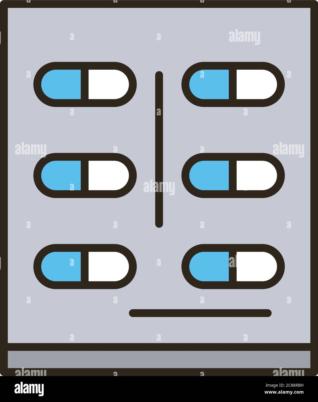 Pills line and fill style icon design of Medical care health and ...