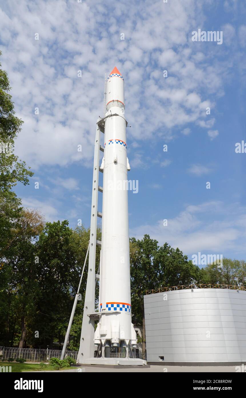 Space transport rocket in the park against the sky Stock Photo - Alamy