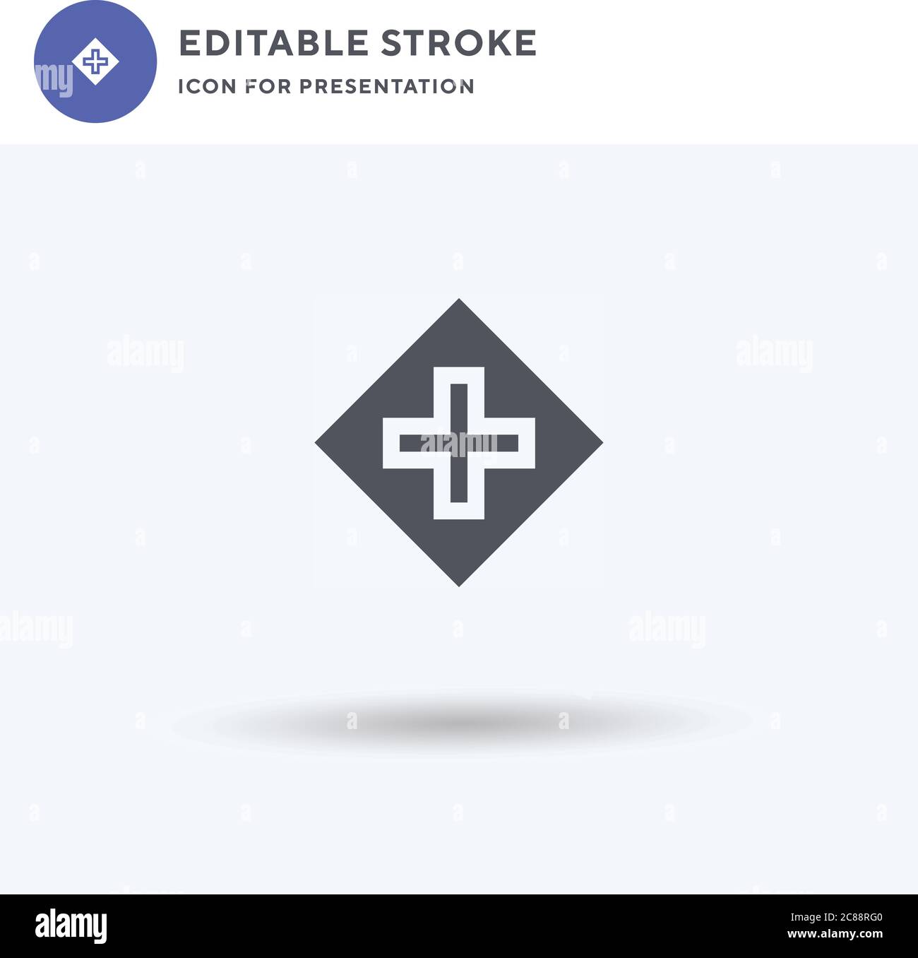 Intersection icon vector, filled flat sign, solid pictogram isolated on ...