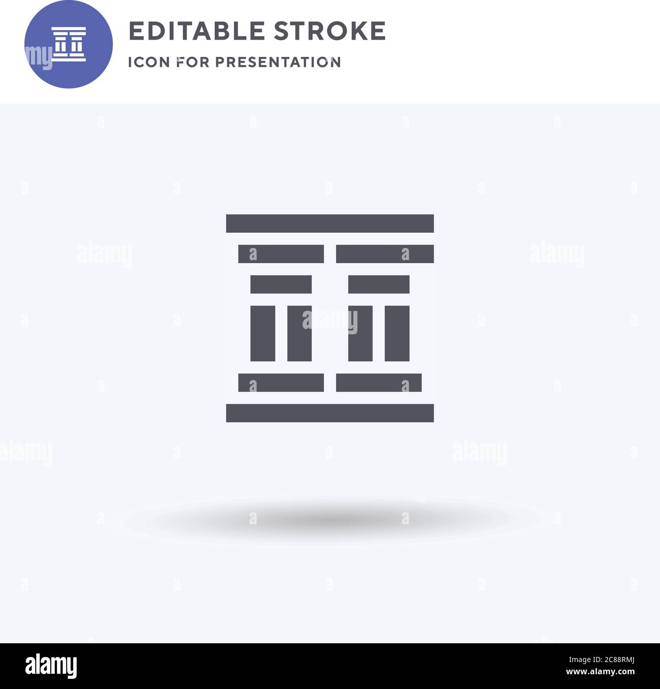 Column icon vector, filled flat sign, solid pictogram isolated on white ...