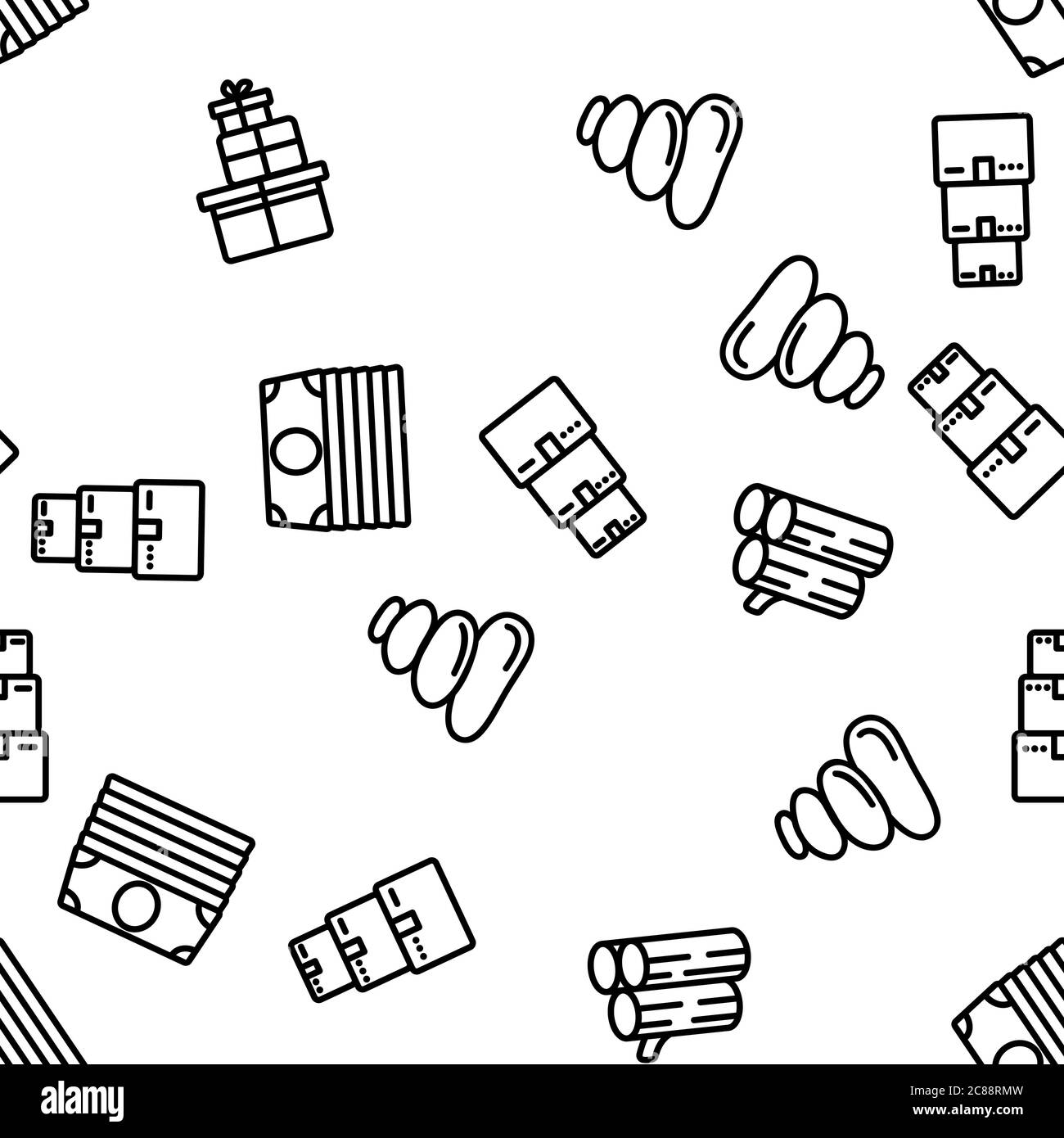 Pile Objects Things Vector Seamless Pattern Stock Vector Image & Art ...