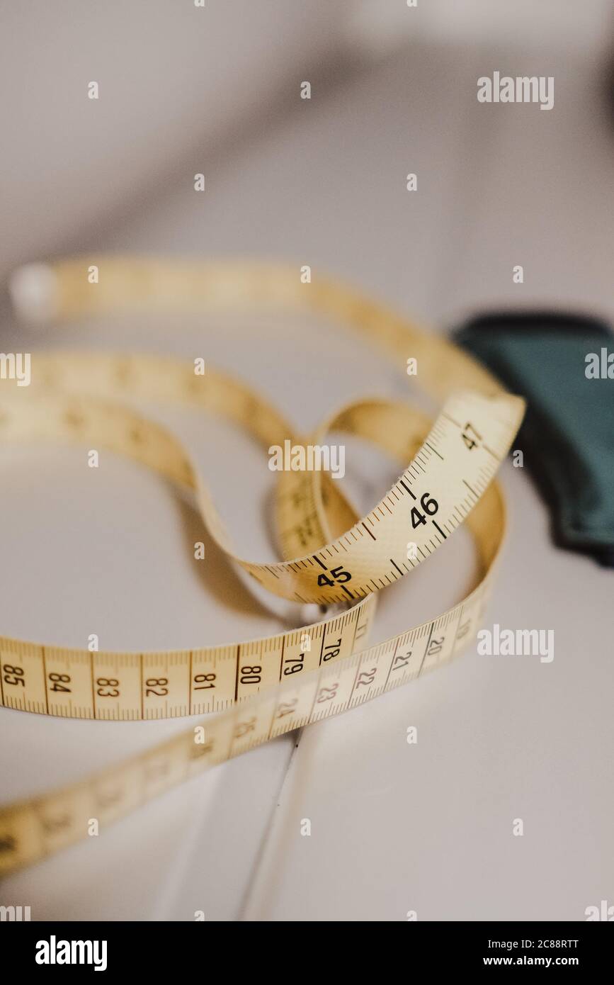 Yellow measuring tape macro shot hi-res stock photography and images ...