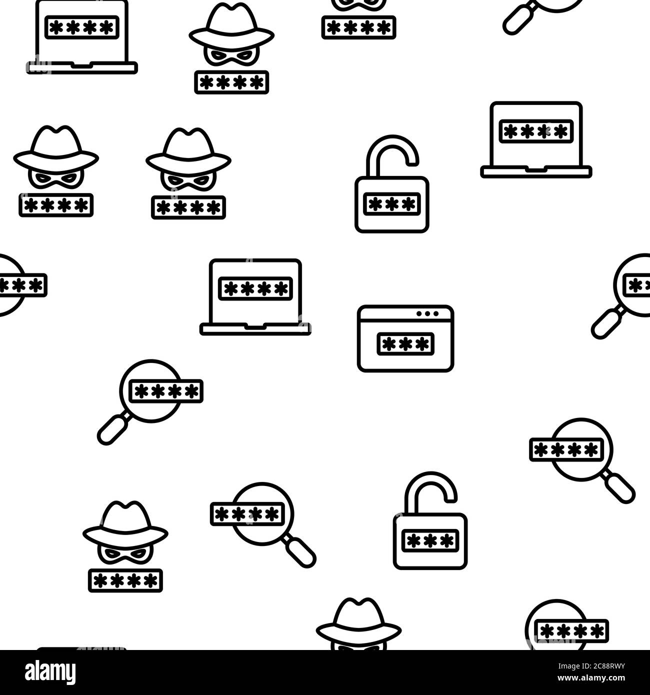 Password Protection Vector Seamless Pattern Stock Vector Image And Art Alamy