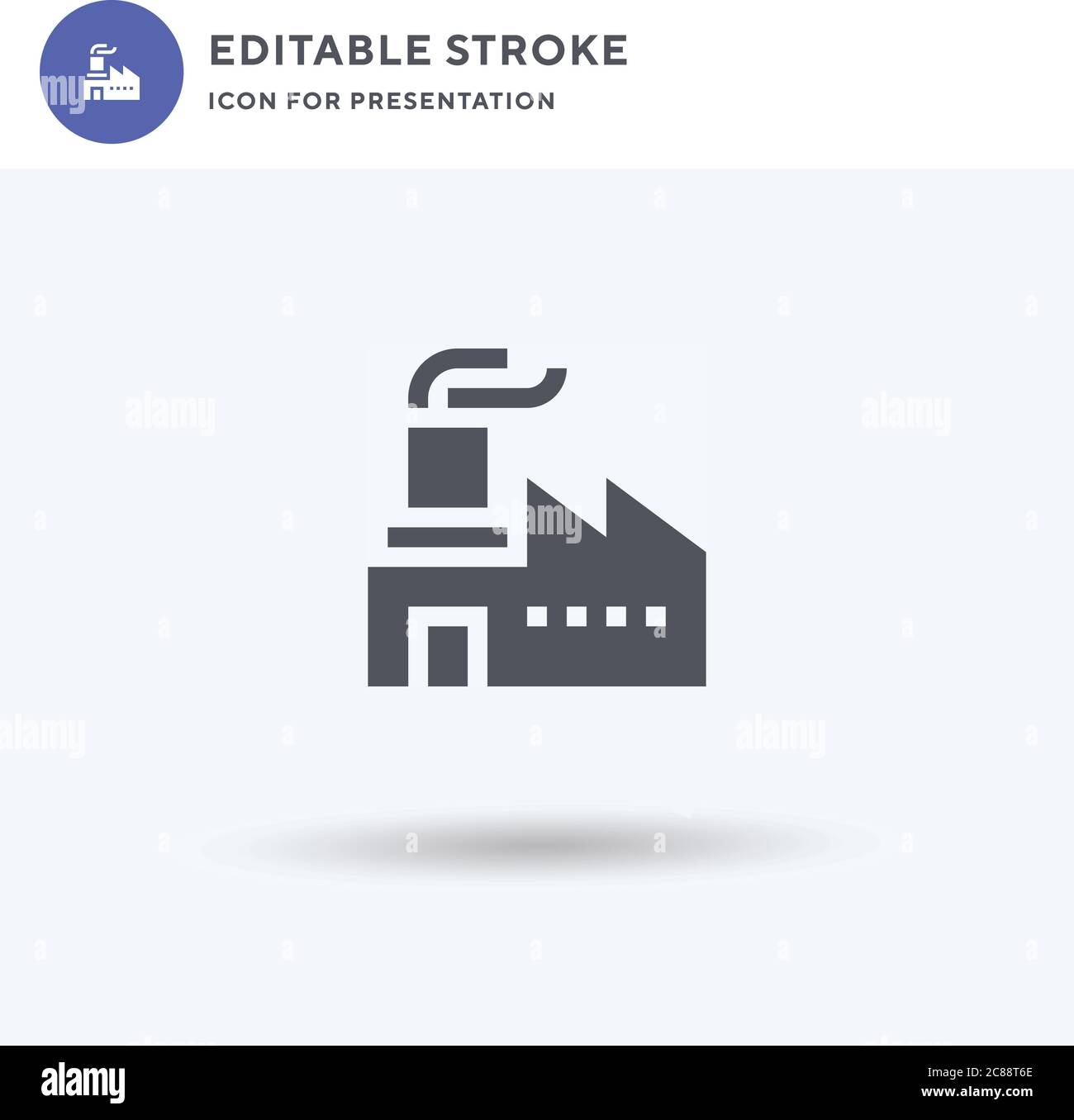 Factory icon vector, filled flat sign, solid pictogram isolated on ...