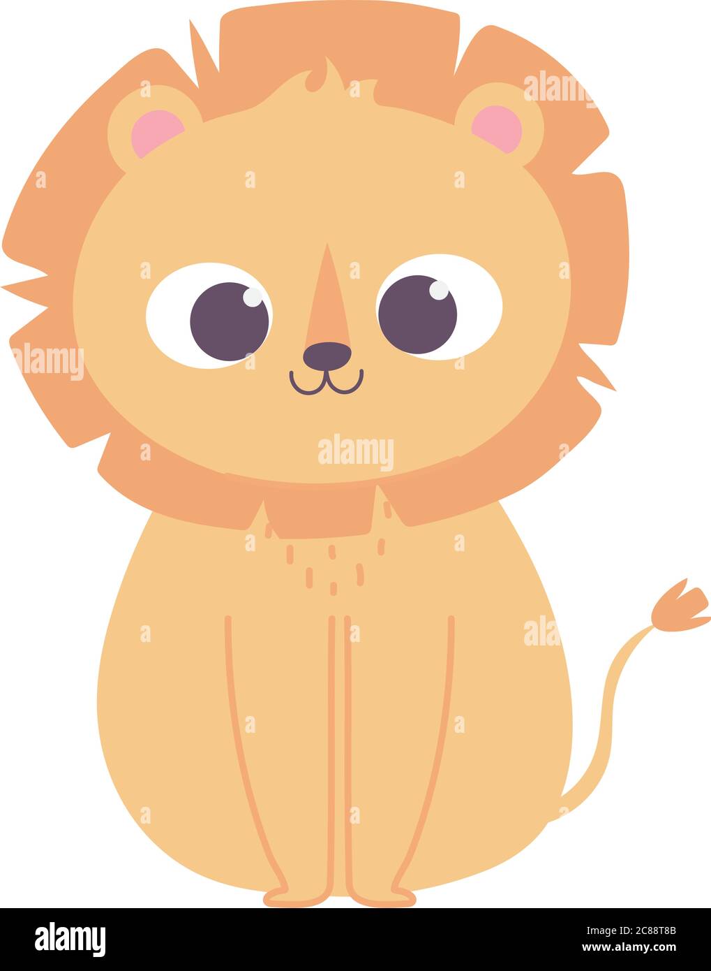 cute little lion animal cartoon isolated design icon vector ...
