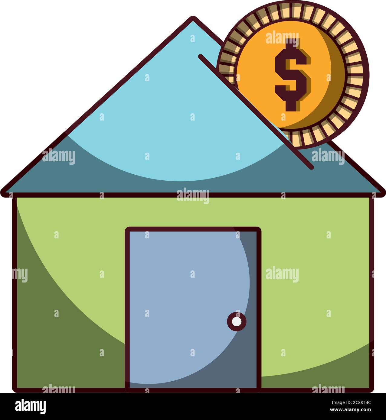 money investment house business icon isolated design shadow vector ...