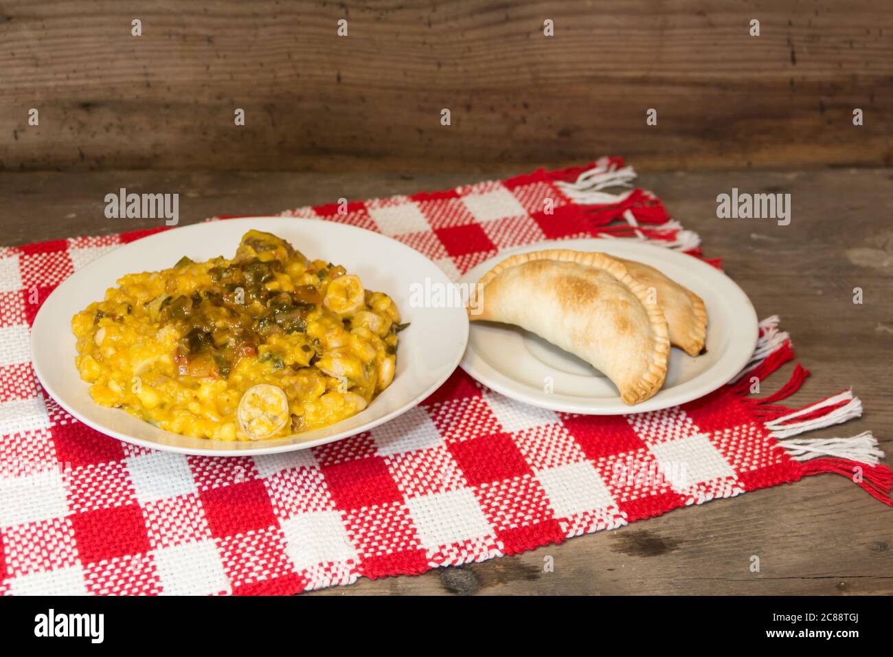 locro dishes, empanadas typical food of argentina Stock Photo - Alamy