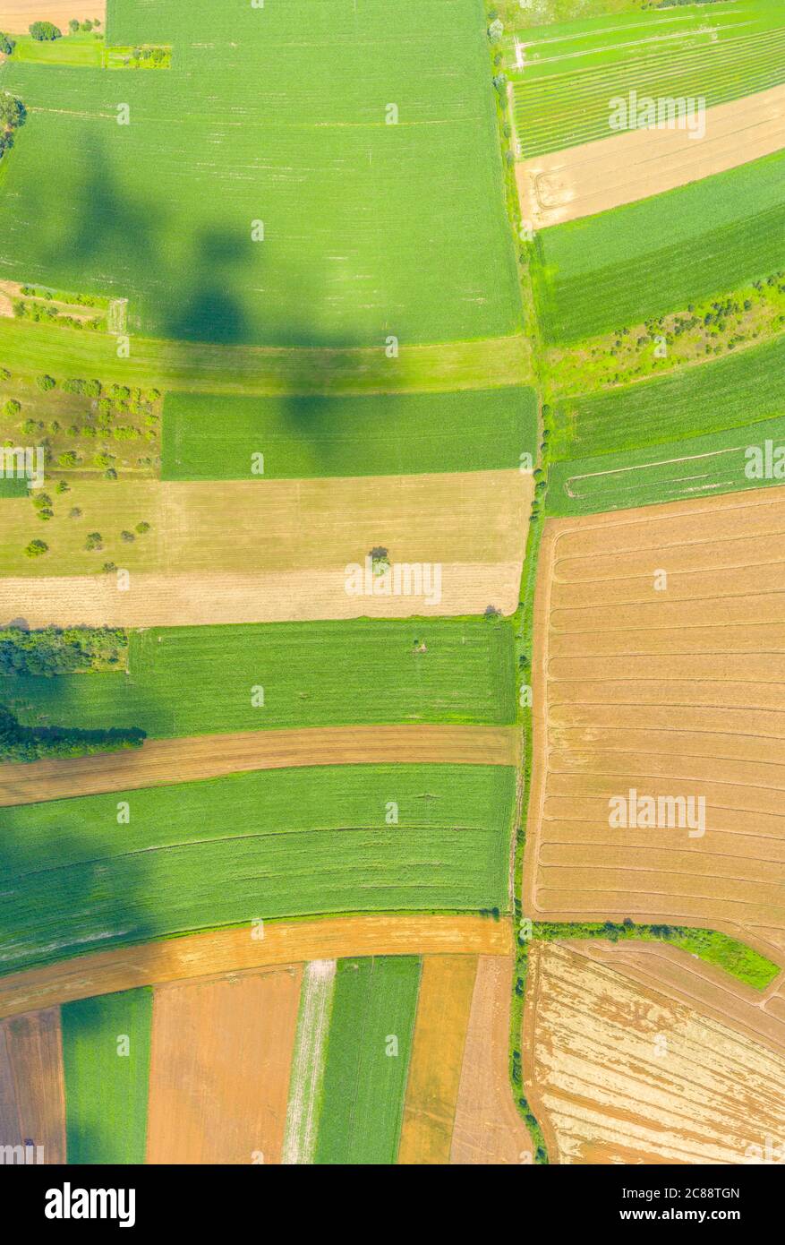 Beautiful panoramic aerial view photo from flying drone to Meadow with ...