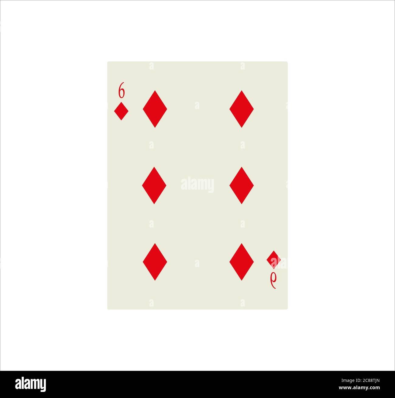 Illustration of six of diamonds isolated on a white background Stock ...