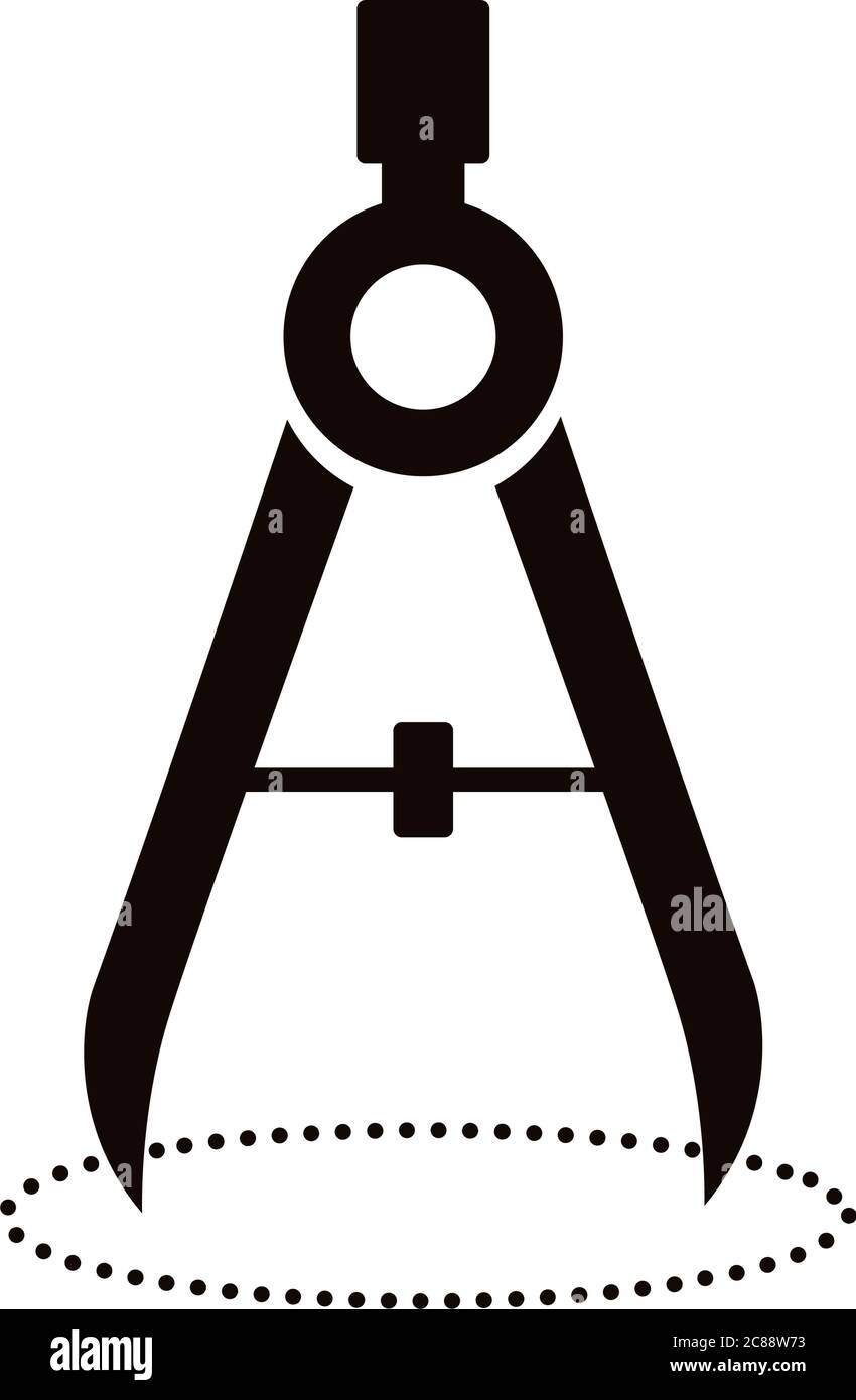 compass school supply silhouette style icon vector illustration design ...