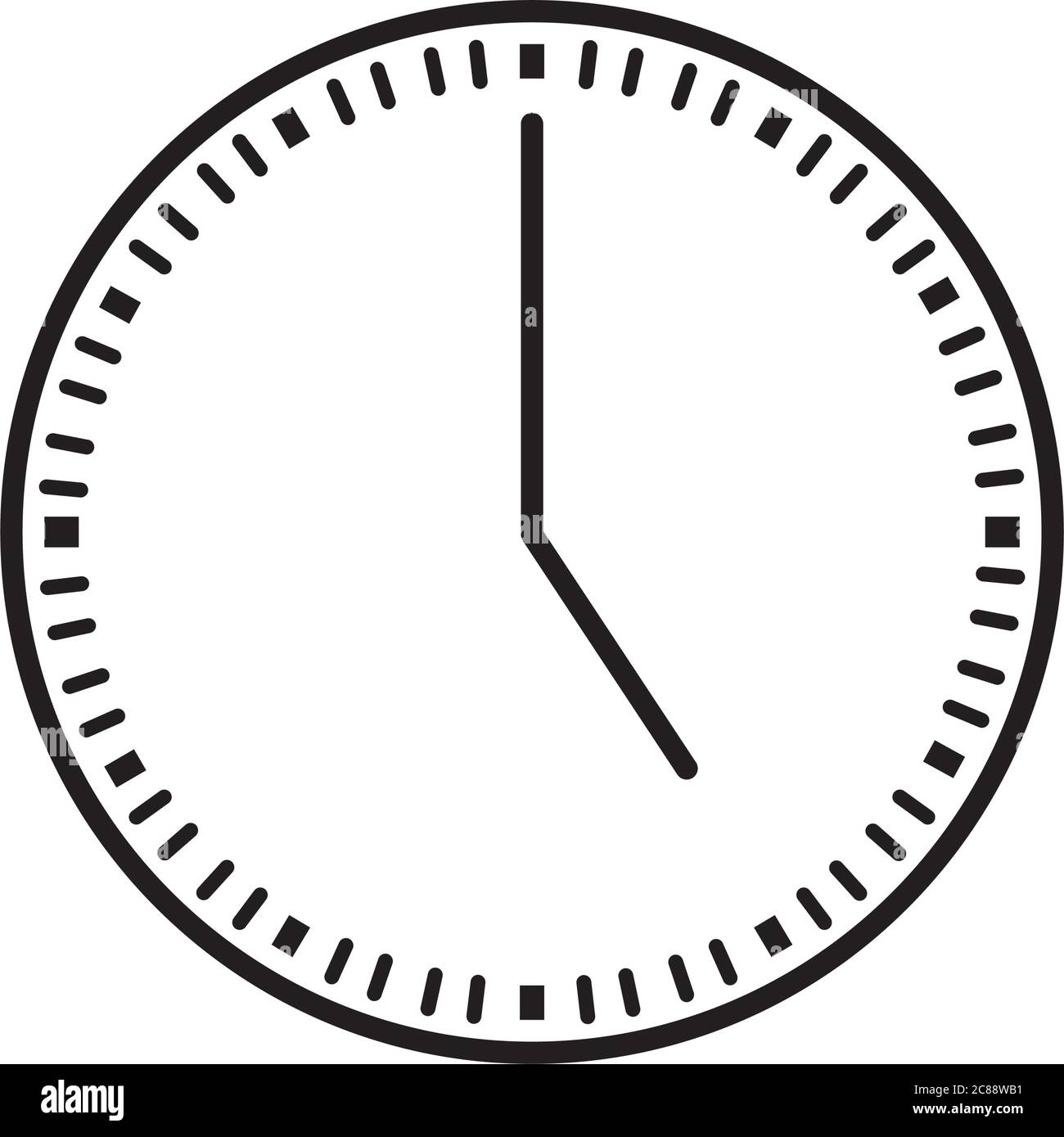 clock analog over white background, line style, vector illustration ...