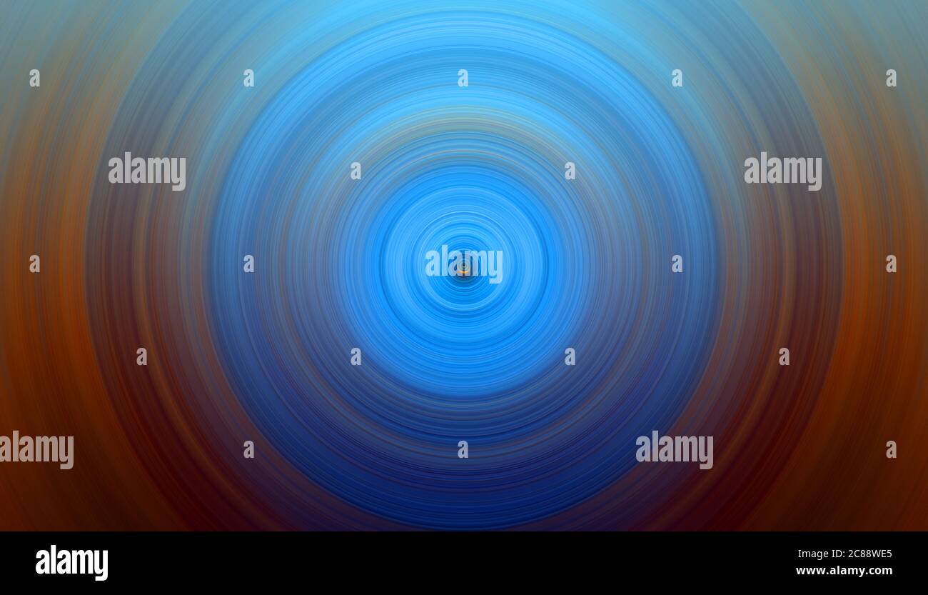 Blue round. Bright light background. Abstract texture of concentric ...