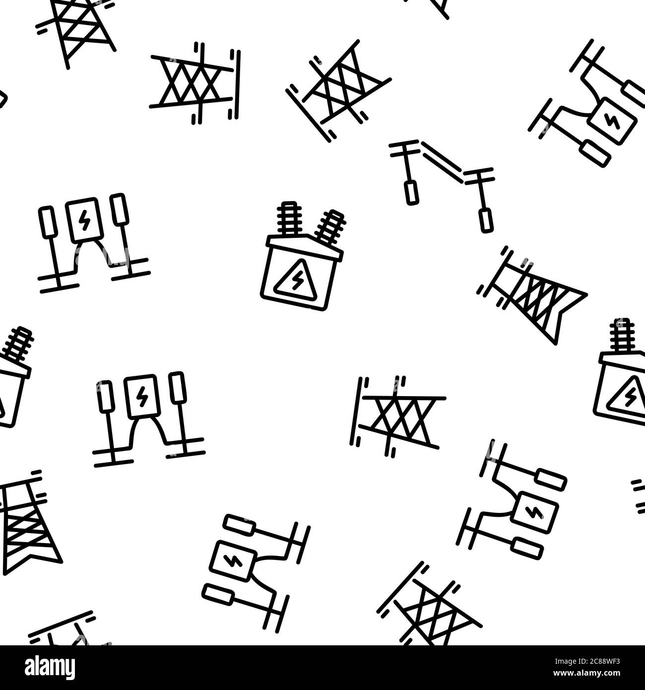 Power Line Electricity Vector Seamless Pattern Stock Vector Image & Art ...