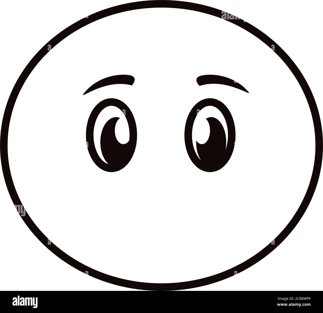 emoji face without mouth line style icon vector illustration design ...