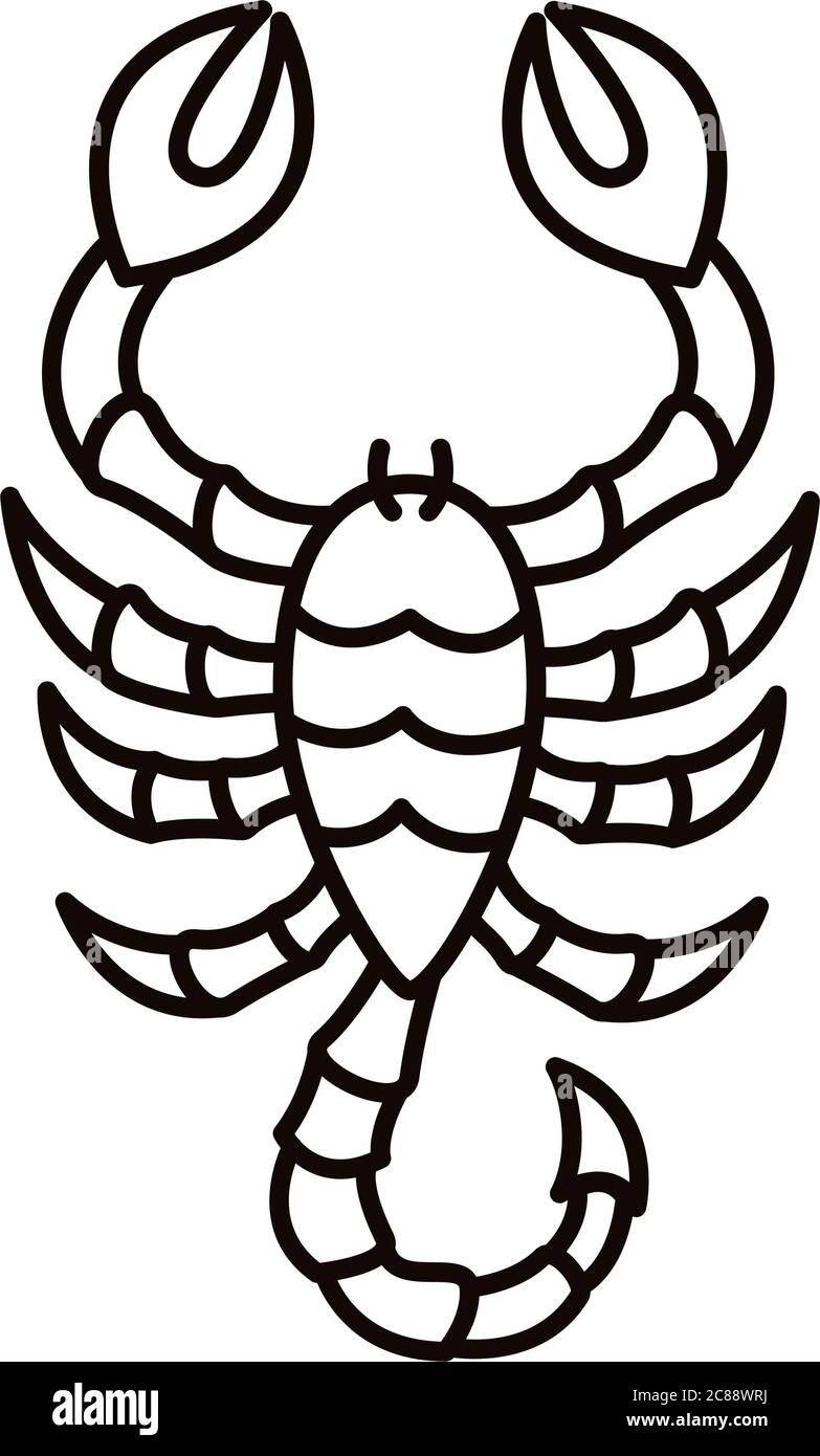 scorpio zodiac sign line style icon vector illustration design Stock ...