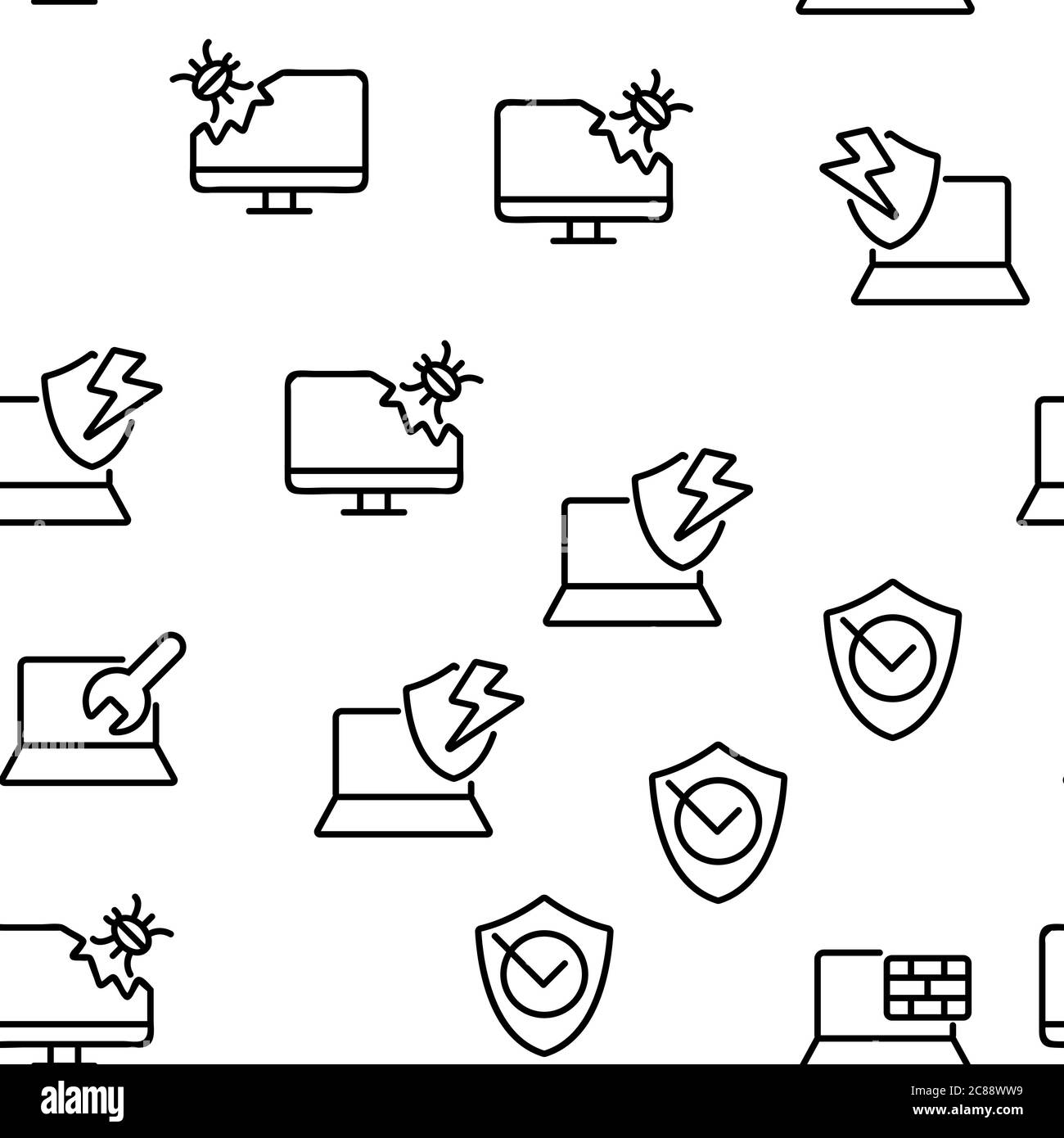 Antivirus Program Vector Seamless Pattern Stock Vector Image & Art - Alamy