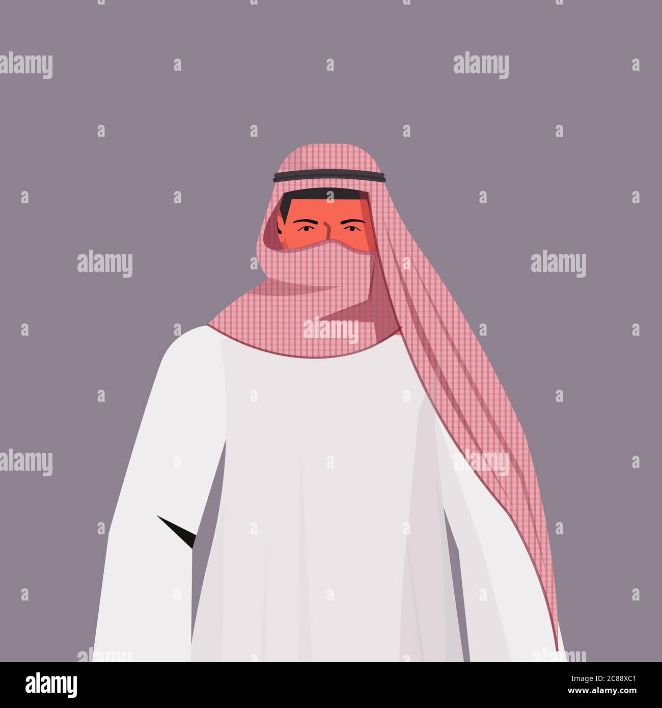 arabic man in traditional clothes arab male cartoon character portrait ...