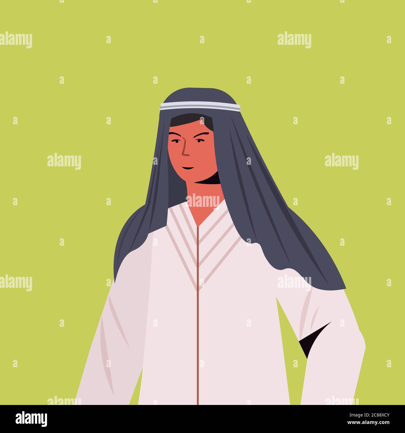 arabic man in traditional clothes arab male cartoon character portrait ...