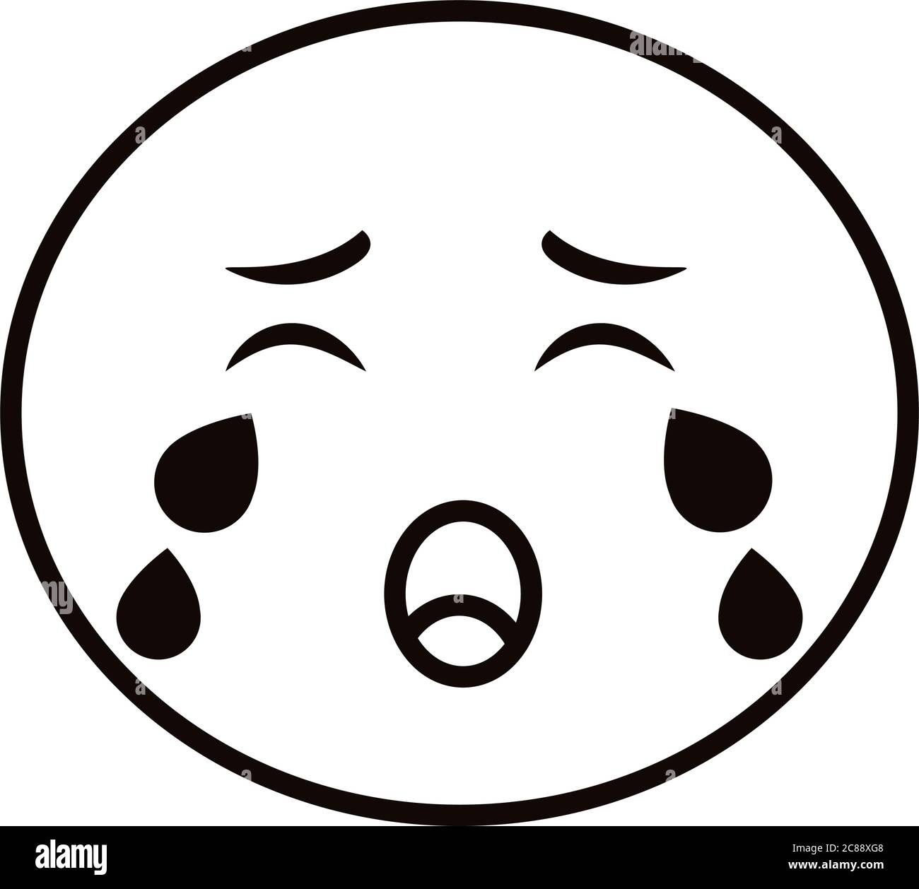 Crying emoticon style pictogram hi-res stock photography and images - Alamy