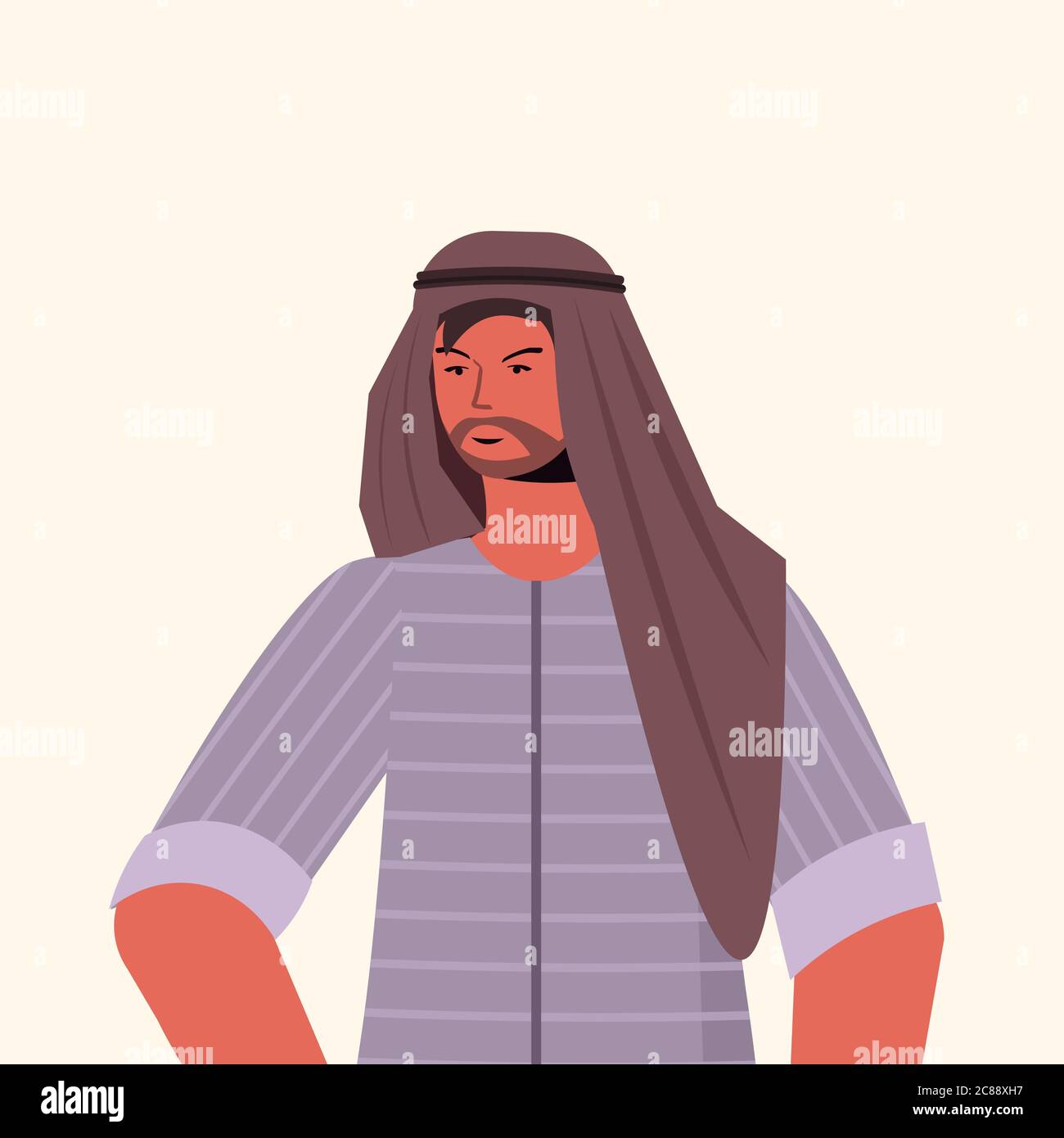 arabic man in traditional clothes arab male cartoon character portrait ...