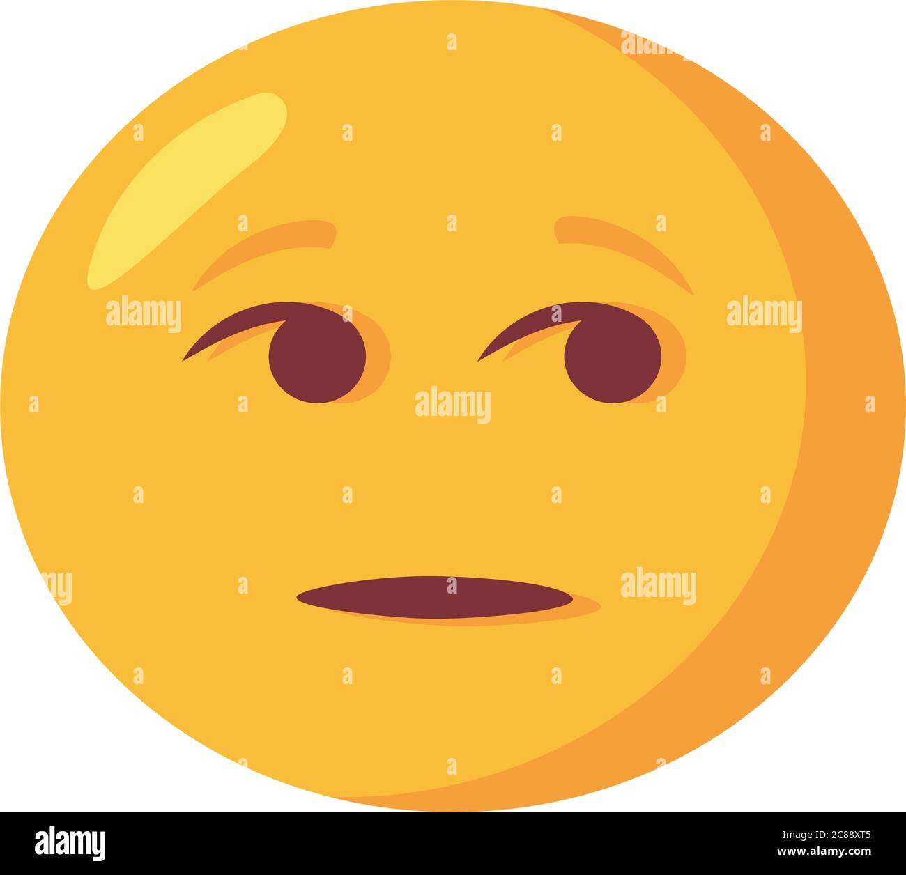 doubtful emoji face classic flat style icon vector illustration design ...