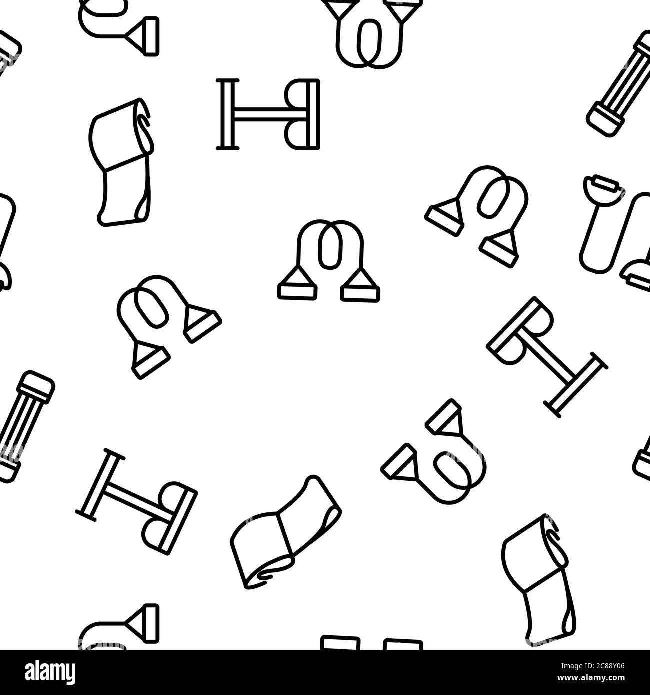 Exercise Band Tools Vector Seamless Pattern Stock Vector Image & Art ...