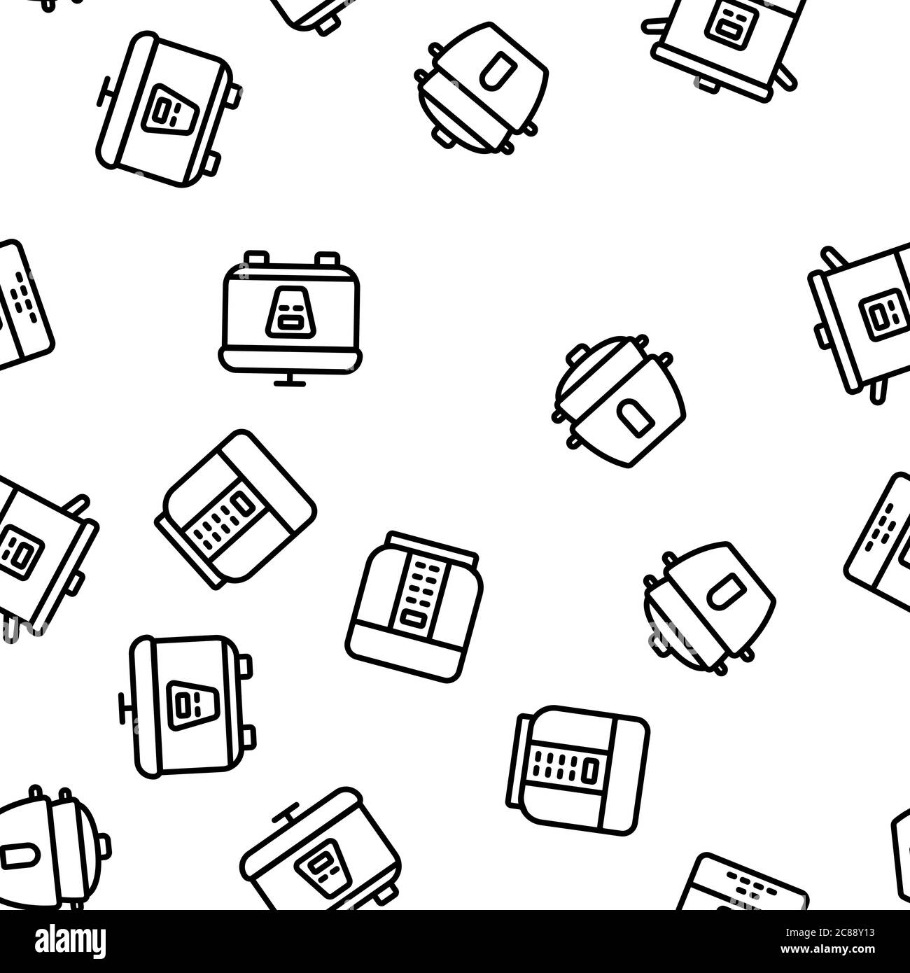 Rice Cooker Equipment Vector Seamless Pattern Stock Vector Image & Art ...