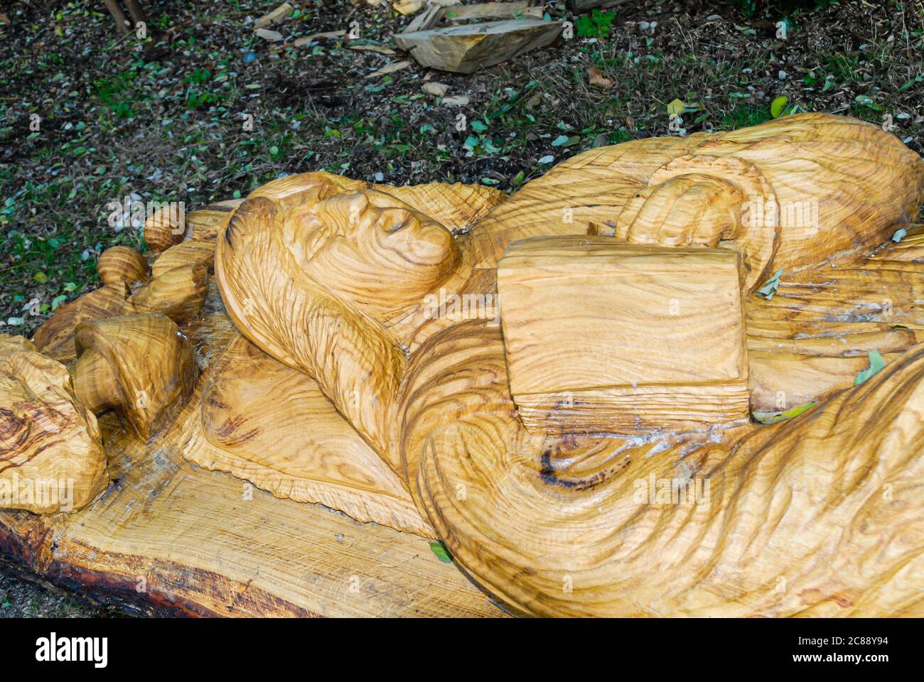 Tree carvings at Fulham Palace, London Stock Photo - Alamy