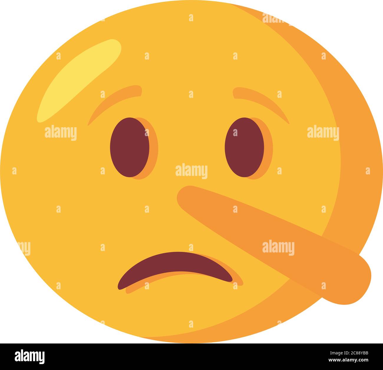 sad emoji face with long nose flat style icon vector illustration ...