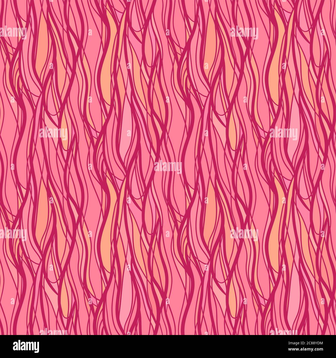 Seamless pink texture with intertwined wavy lines. Vector background ...