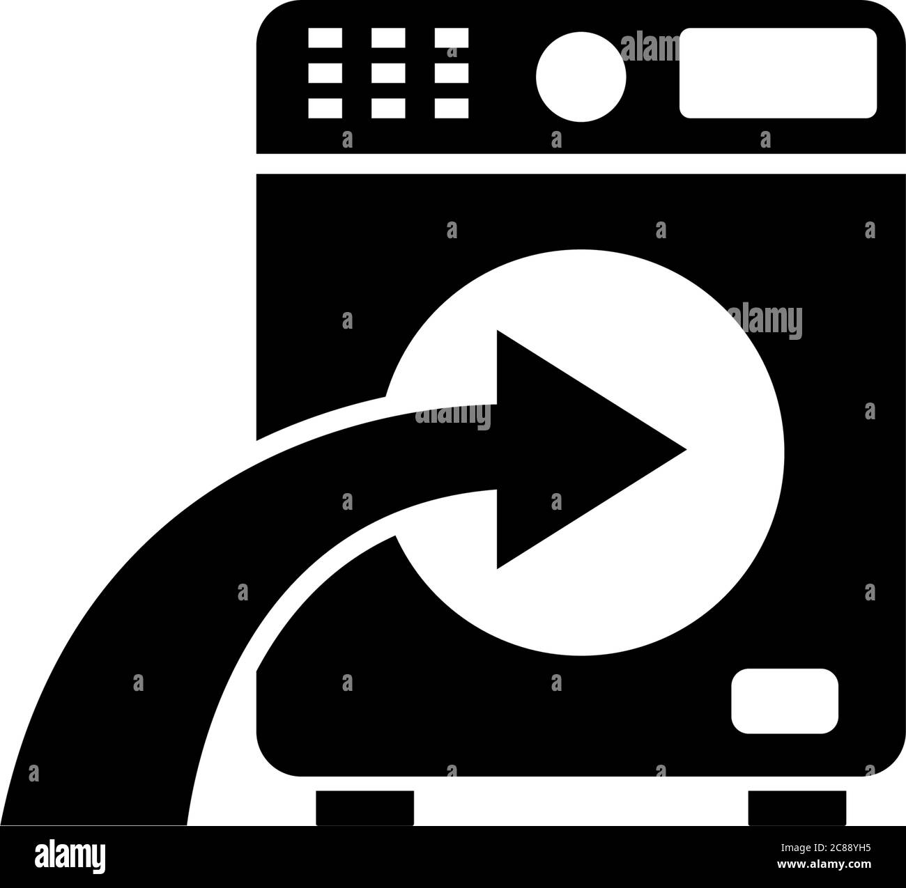 Loading Laundry Washing Machine, Laundromat. Flat Vector Icon ...