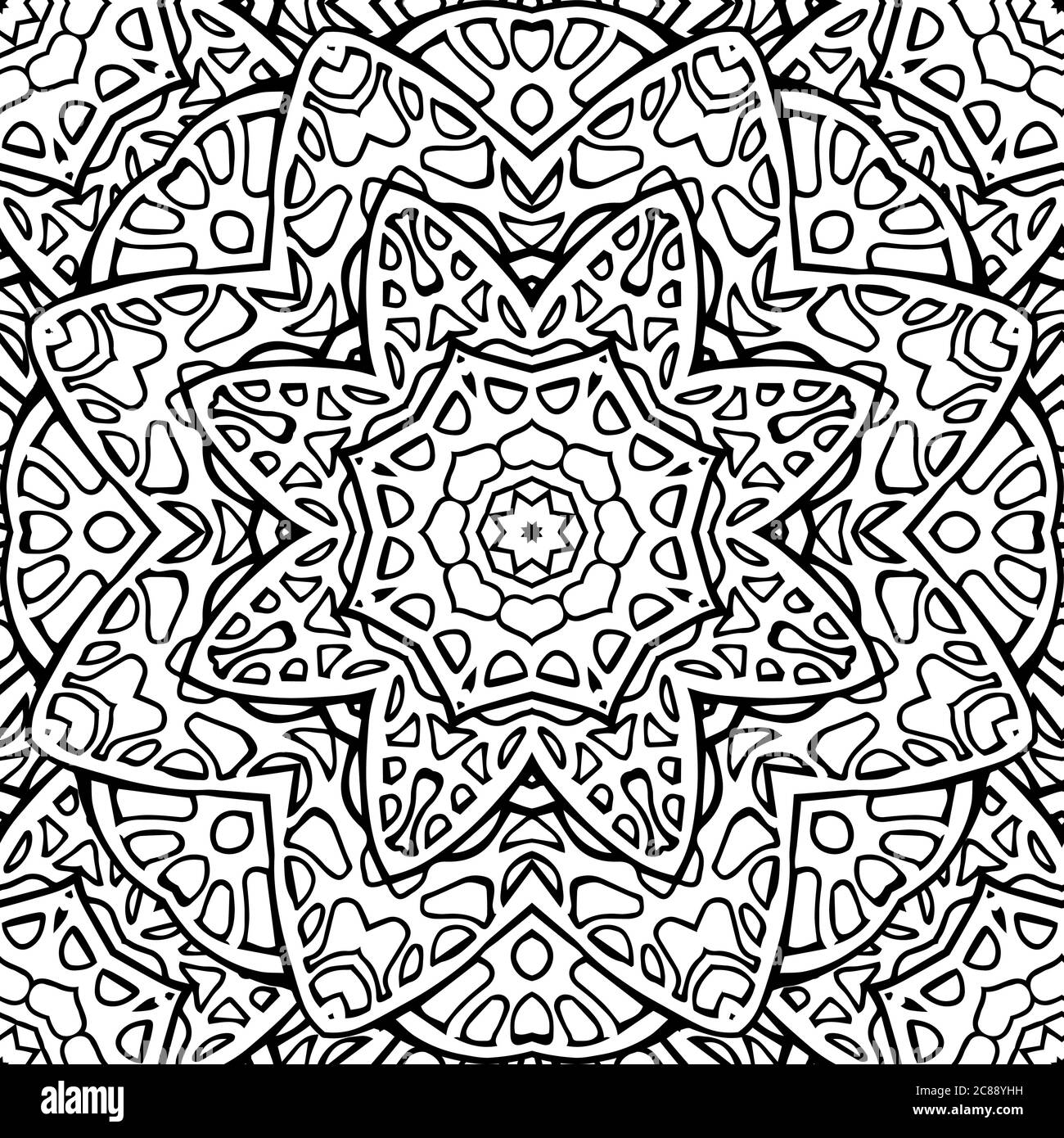Seamless black and white texture stained. Template for coloring book ...