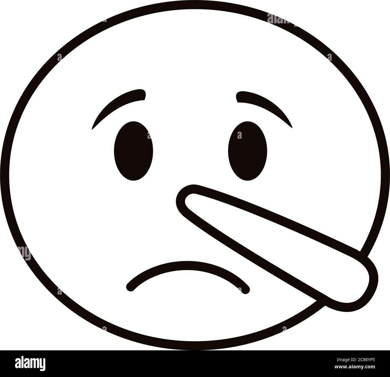 sad emoji face with long nose line style icon vector illustration ...