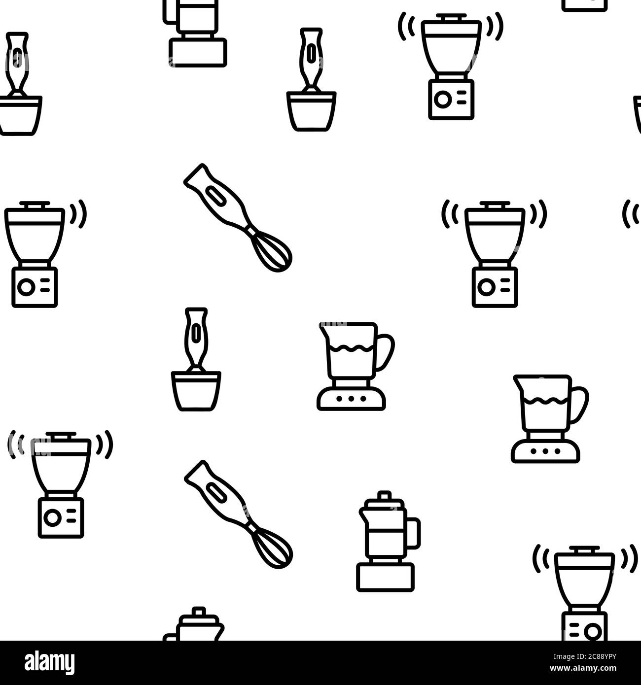 Blender Kitchen Tool Vector Seamless Pattern Stock Vector Image & Art ...