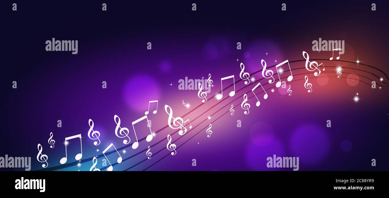 nein disco music notes banner for retro party designs Stock Photo - Alamy