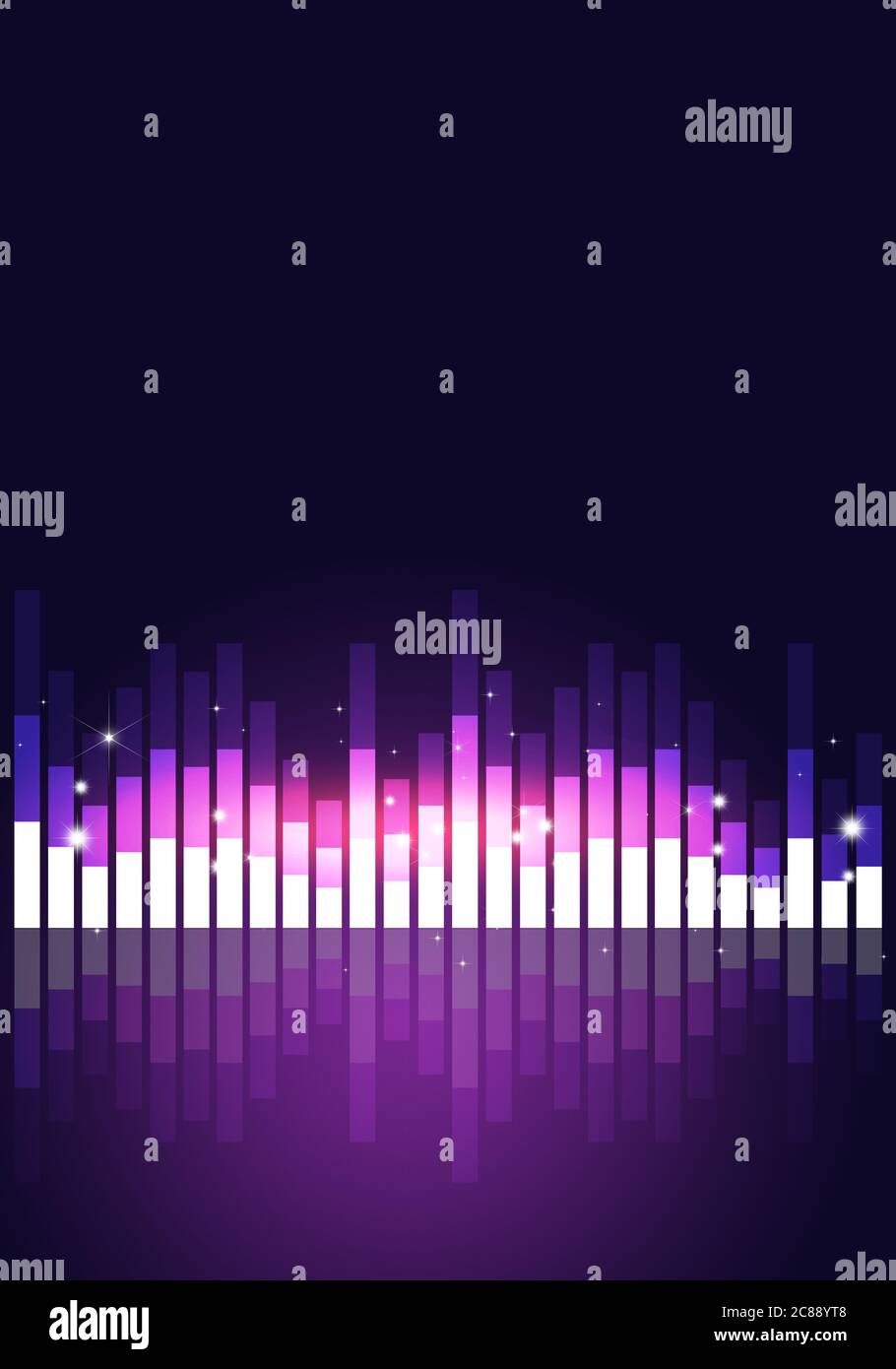 neon retro music equalizer background for 80s party events Stock Photo ...