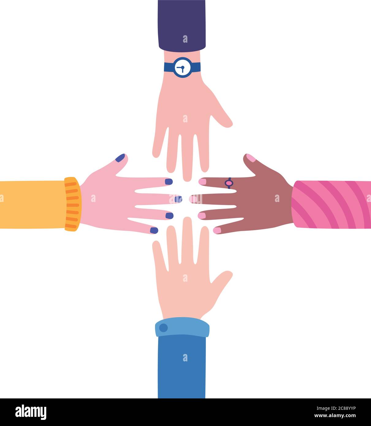 Diversity hands handshake human Stock Vector Images - Alamy