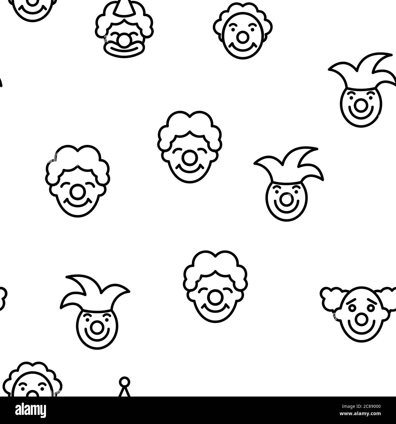Clown Circus Character Vector Seamless Pattern Stock Vector Image & Art ...