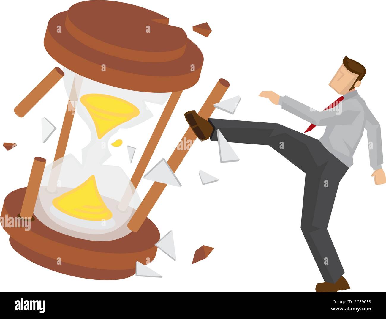 Broken hourglass Stock Vector Images - Alamy