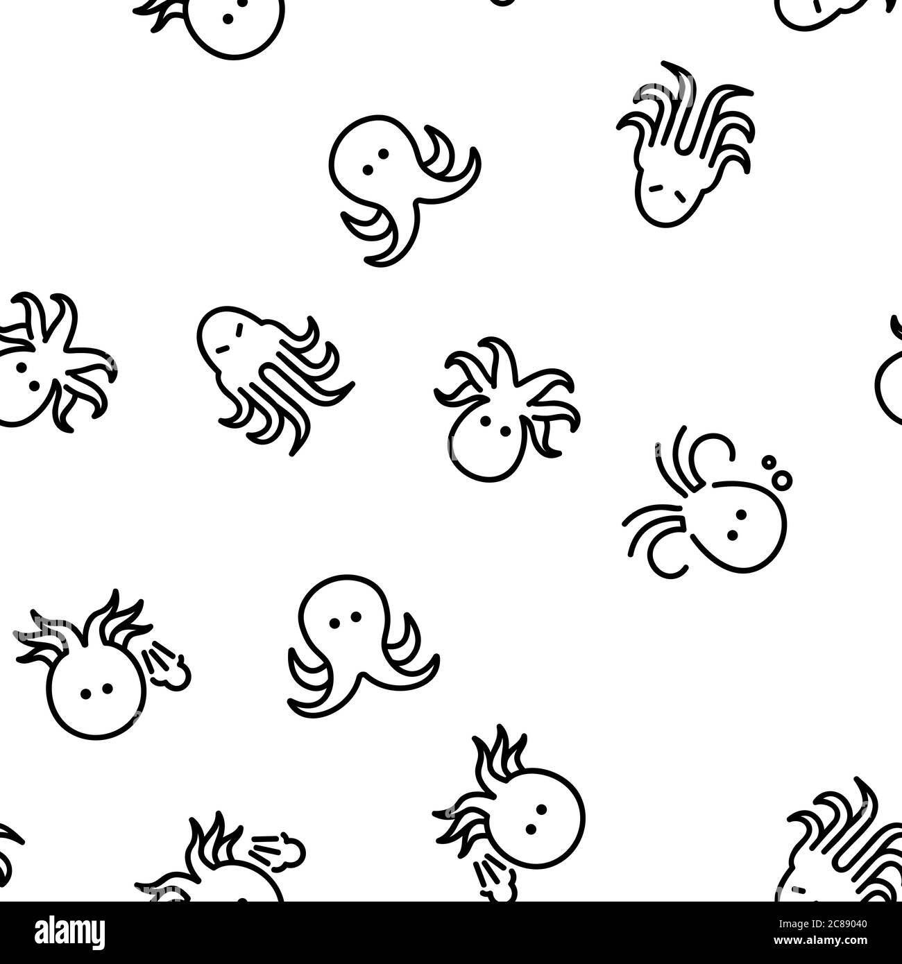Octopus Ocean Mollusk Vector Seamless Pattern Stock Vector Image & Art ...